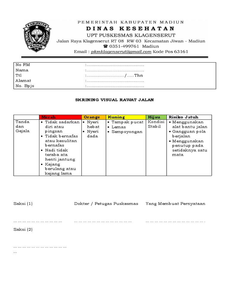 Skrining Visual Rawat Jalan | PDF