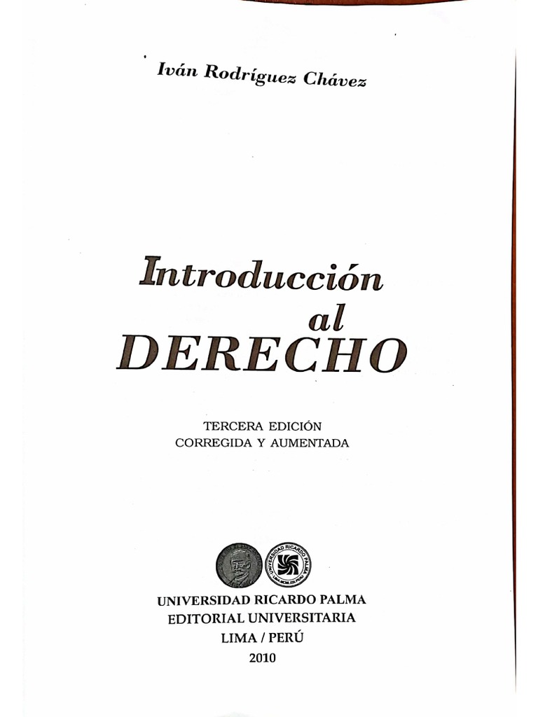 Introducción Al Derecho (Libro) | PDF