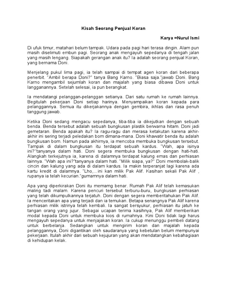 Kisah Seorang Penjual Koran | PDF Kisah Seorang Penjual Koran | PDF