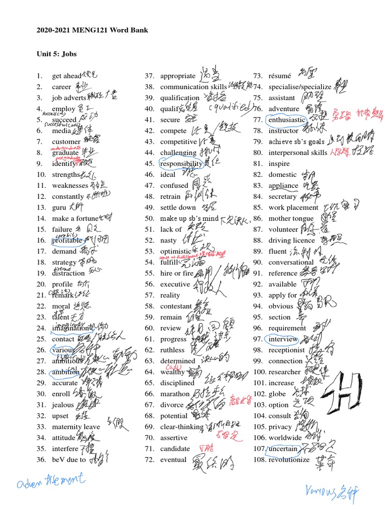 01 U5 Word Bank | Download Free PDF | Communication