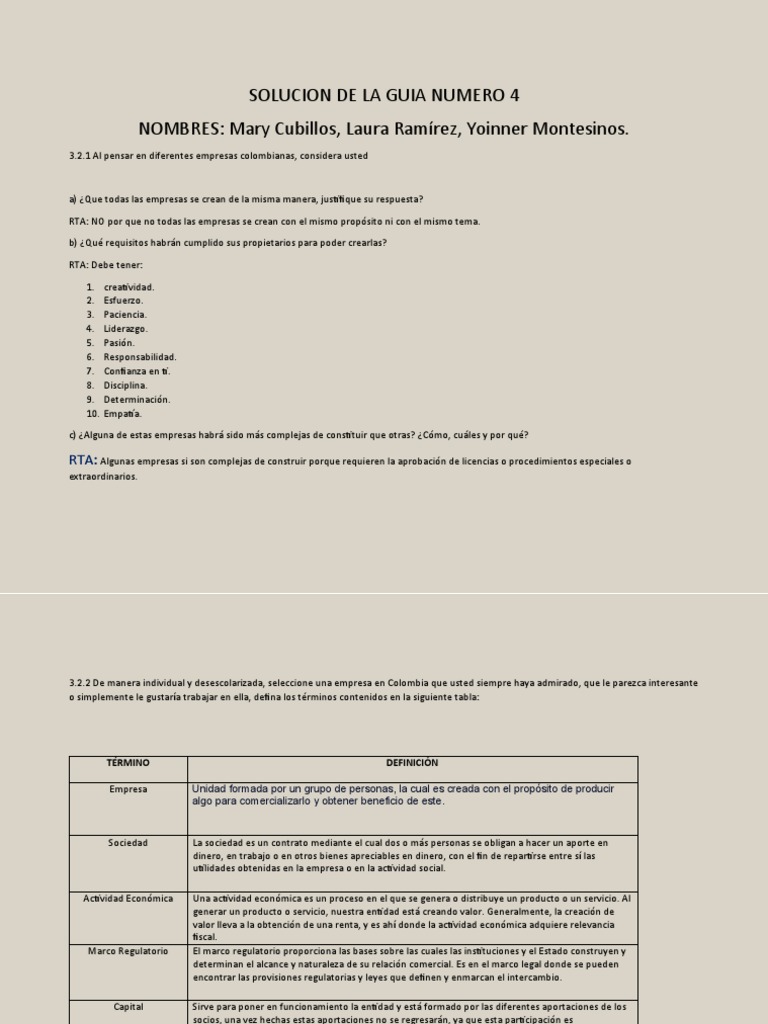 Solucion de La Guia Numero 4 (2) Wui | PDF | Contabilidad | Sociedad de ...