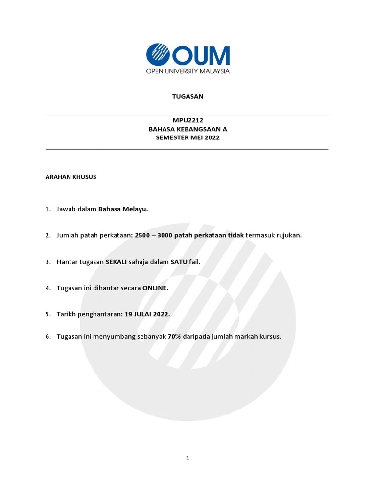 Bahasa Kebangsaan Assignment | PDF