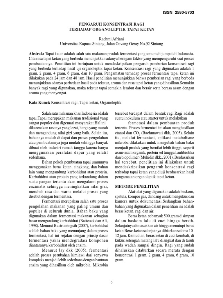 Jurnal Pembuatan Tape | PDF