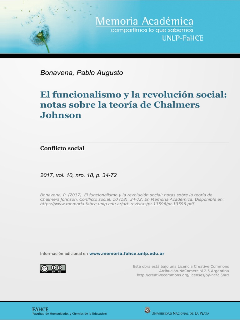 Funcionalismo y Revolucion Social Chalmers Johnson | PDF | Sociología ...