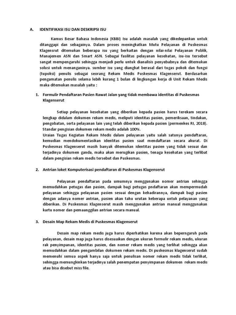 IDENTIFIKASI ISU DAN DESKRIPSI ISU | PDF