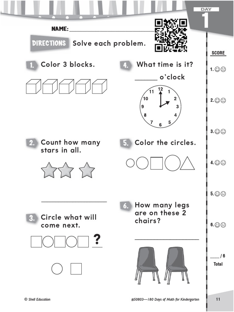 180 Days of Math for Kindergarten | PDF