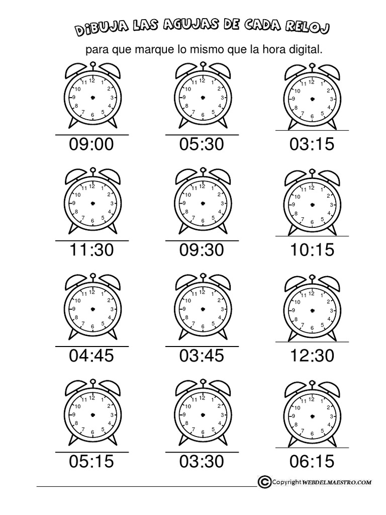 Aprendiendo a Marcar la Hora en Relojes | PDF