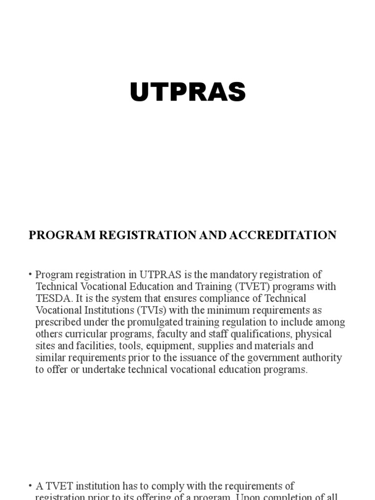 UTPRAS | PDF | Vocational Education | Apprenticeship