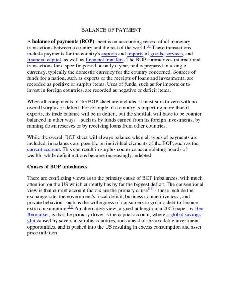 Balance of Payment | PDF | Balance Of Payments | Balance Of Trade