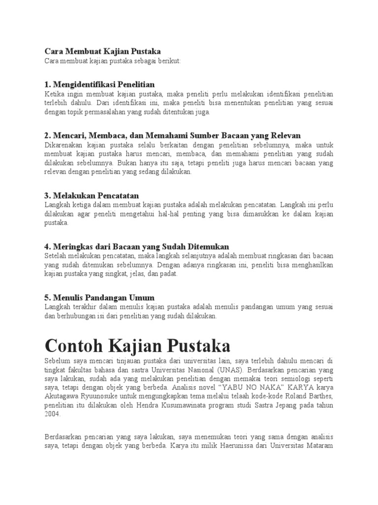 Cara Membuat Kajian Pustaka | PDF | Ilmu Sosial | Filsafat