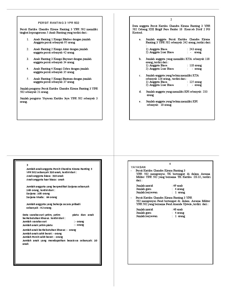 Buku Saku Ranting 3 Ypr 502 - Kunker Danbrig | PDF