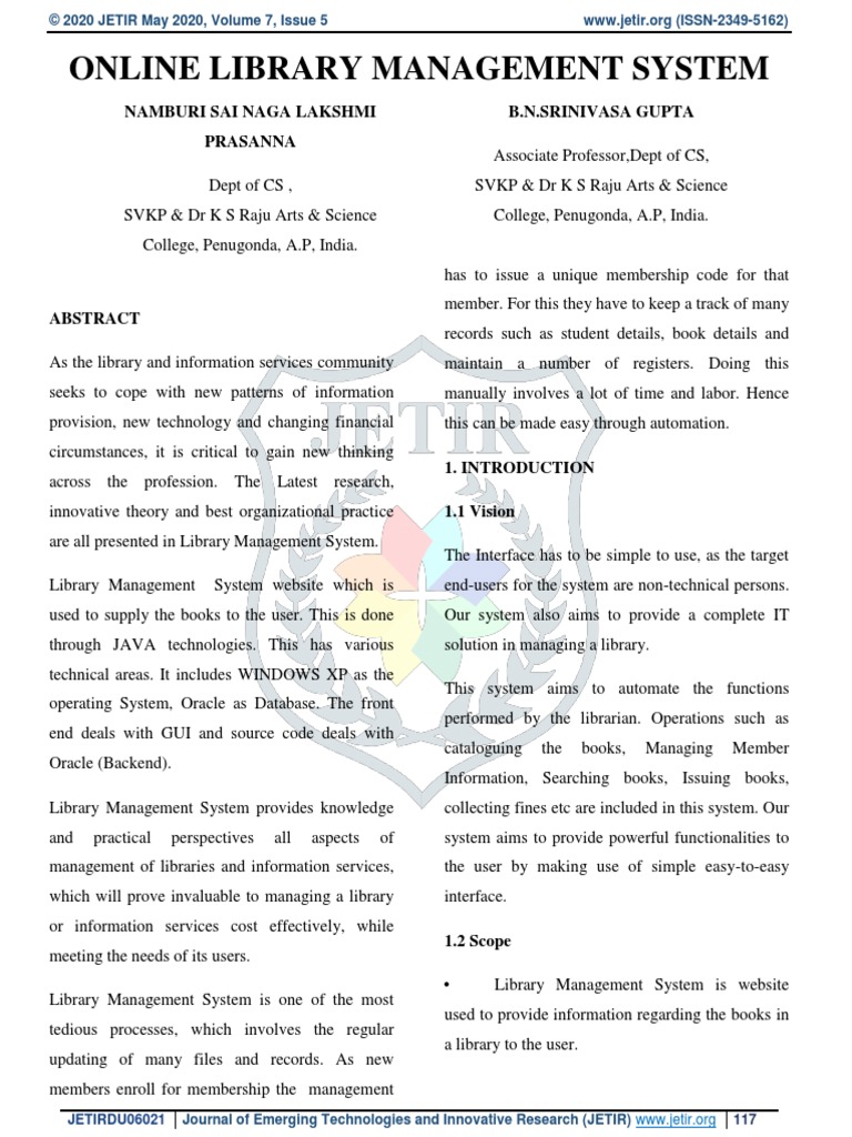 JETIRDU06021 | PDF | Libraries | Books