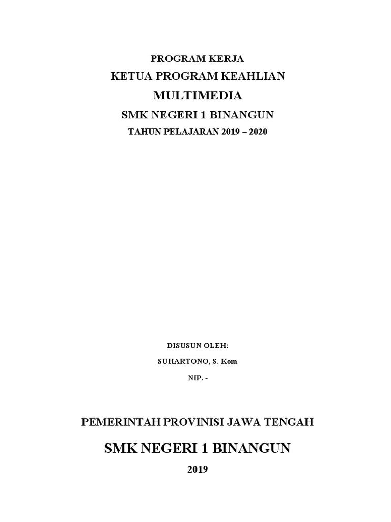Program Kerja Multimedia SMK | PDF | Karier & Perkembangan | Bisnis