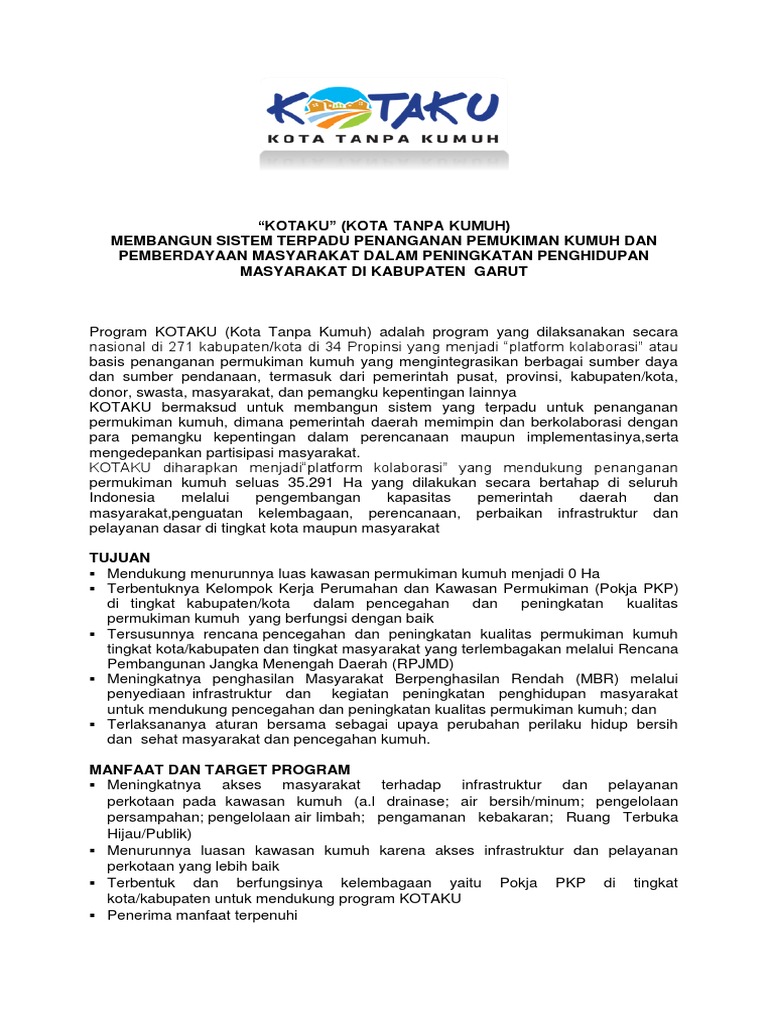 KOTAKU Kabupaten Garut | PDF
