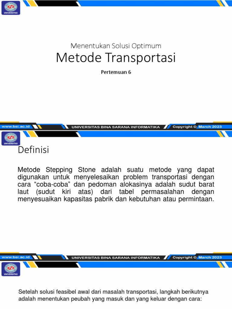 Solusi Optimal Metode Stepping Stone | PDF