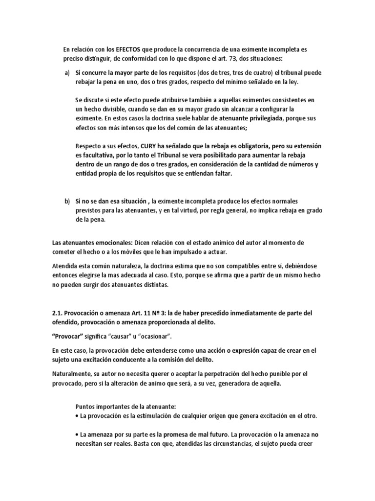 Exposición Penal-Eximente Incompleta | PDF | Castigos | Justicia