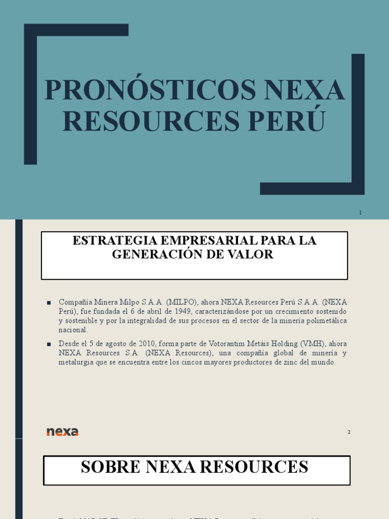 Pronósticos Nexa Resources Perú Final | PDF | Minería | Presupuesto