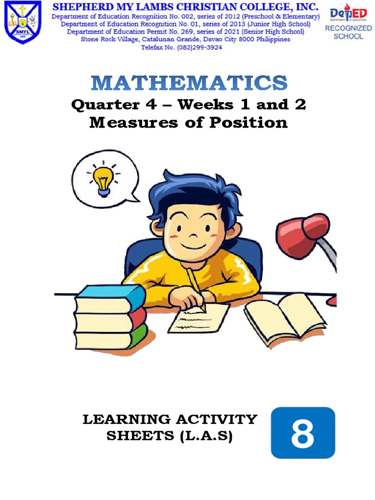LAS MATH10 Q4 W1-2 30 Points | PDF | Median | Quartile LAS MATH10 Q4 W1-2 30 Points | PDF | Median | Quartile