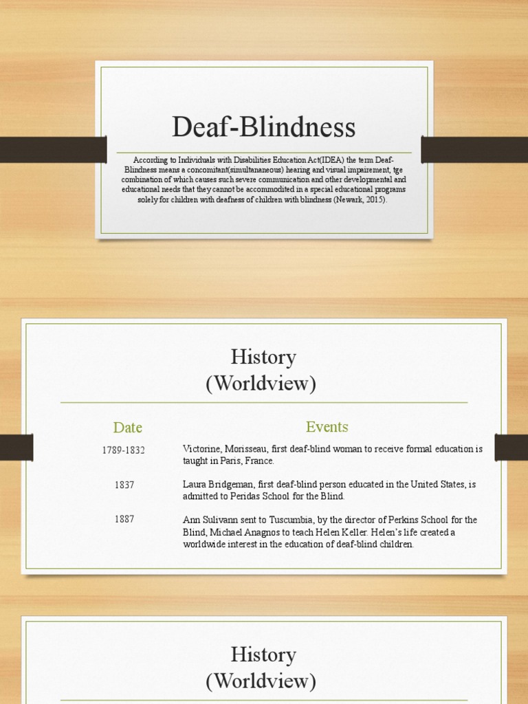 Understanding Deaf-Blindness: History & Challenges | PDF | Traumatic ...