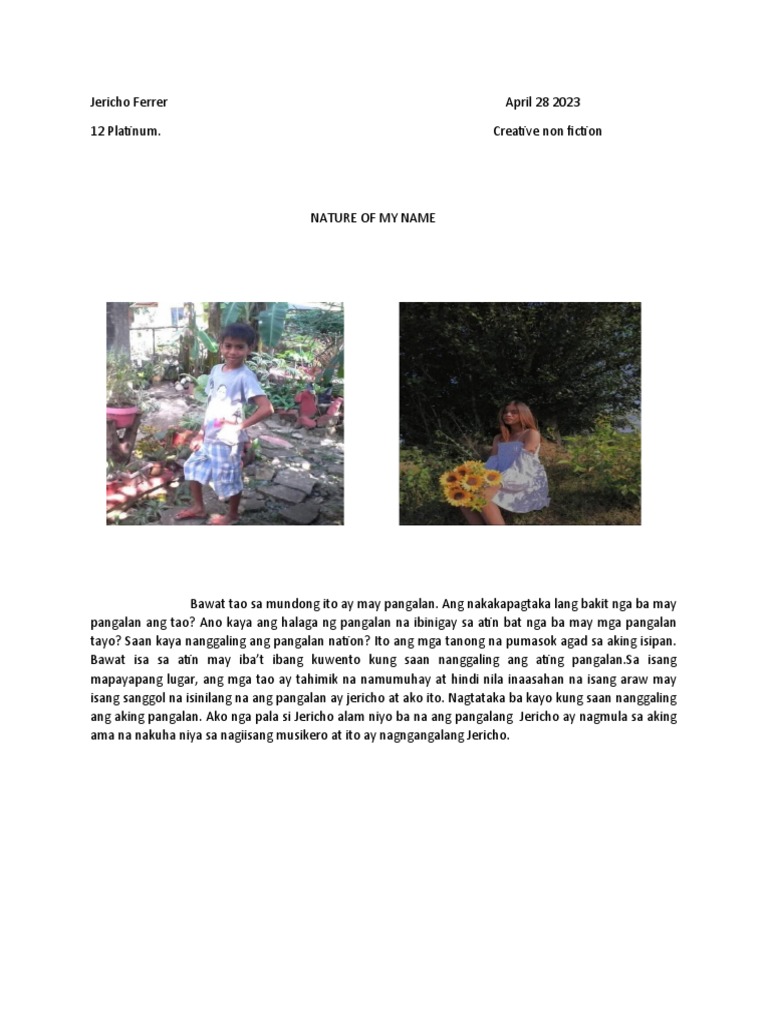 Nature of My Name. | PDF