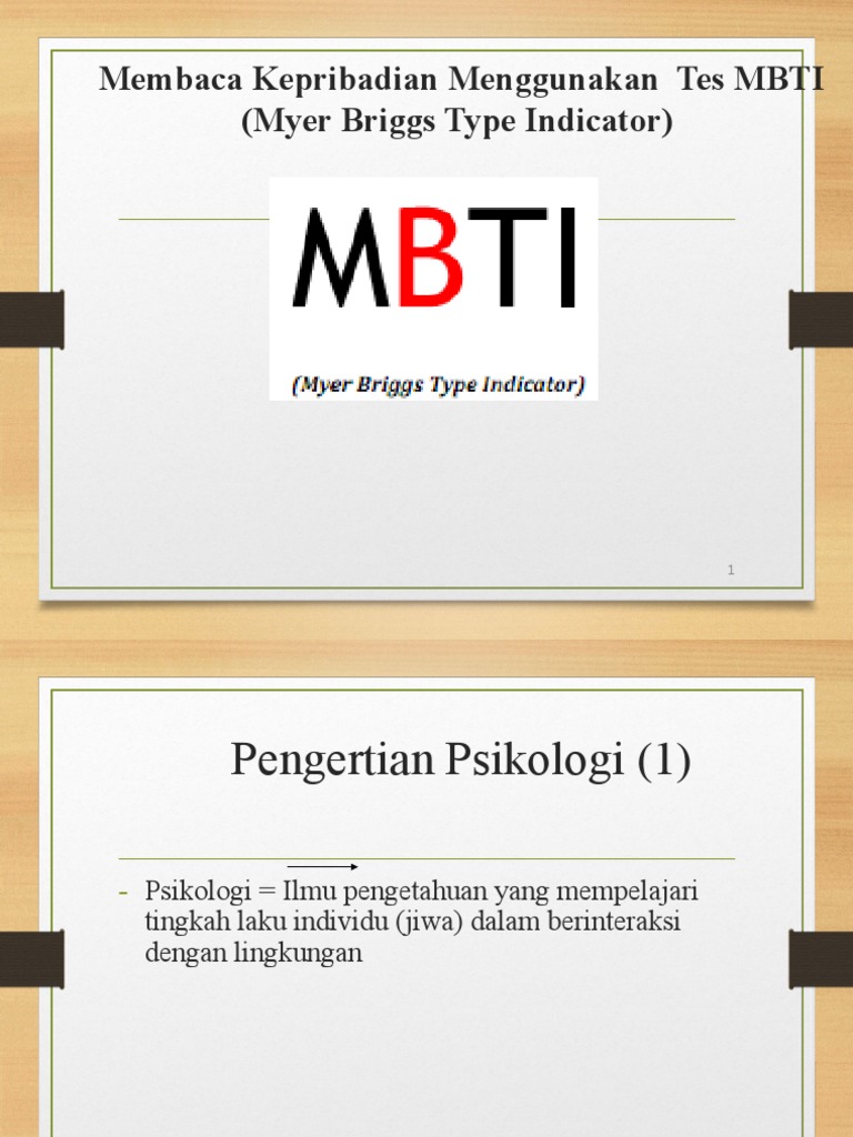 Bahan Materi Mbti | PDF