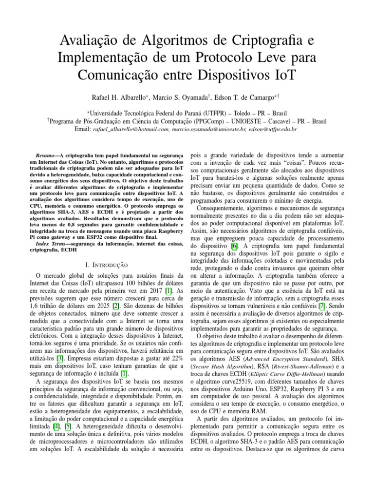 Criptografio Esp32 | PDF | Criptografia | Criptografia de chave pública