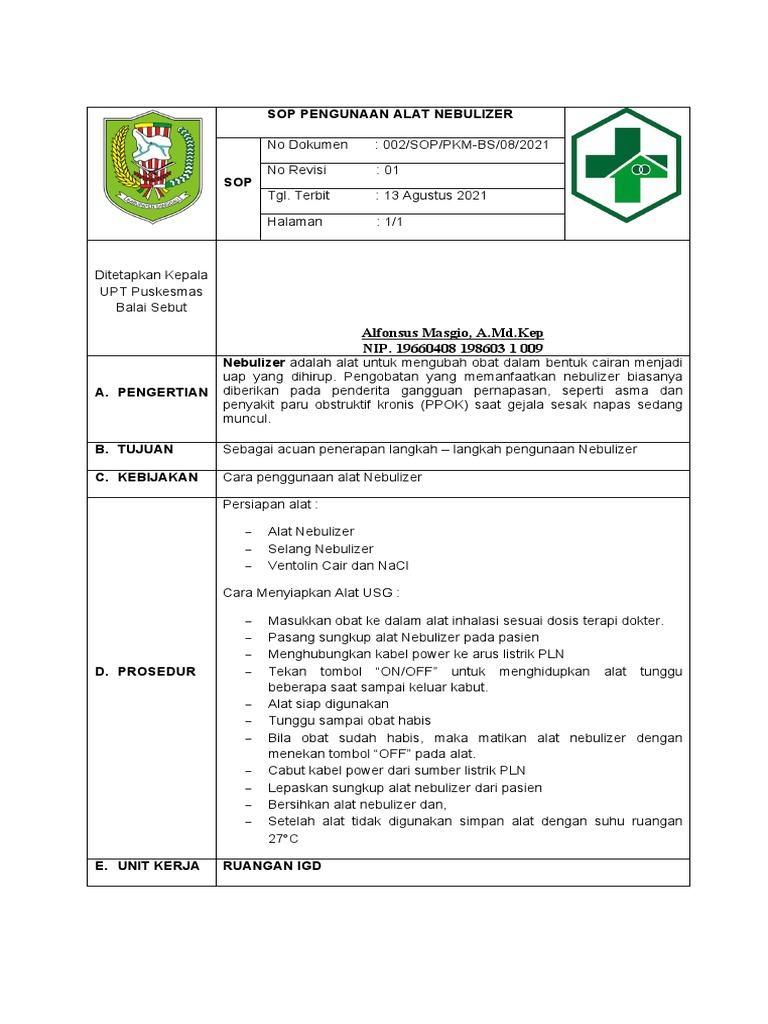 SOP NEBULIZER | PDF
