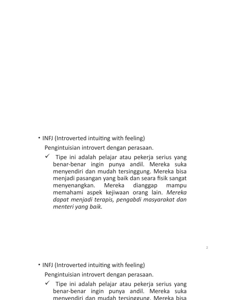 MBTI Lanjutan | PDF