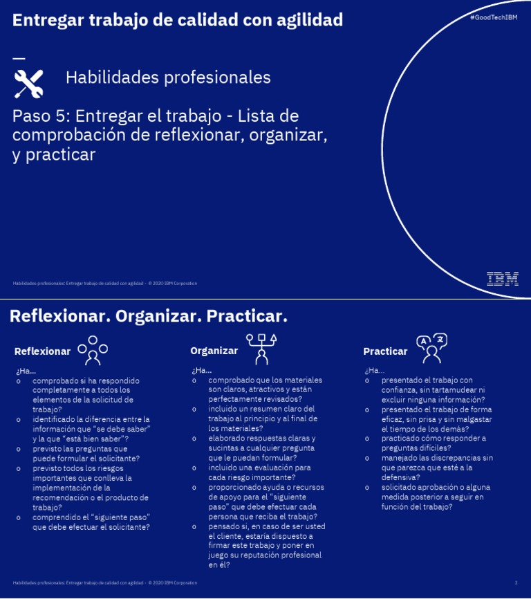 Deliver quality work with agility_Take action checklist-es-ES | PDF