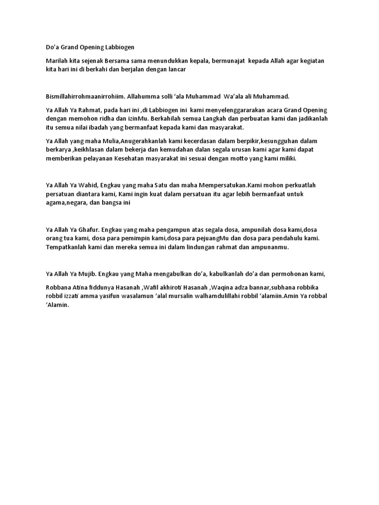 doa grand opening | PDF