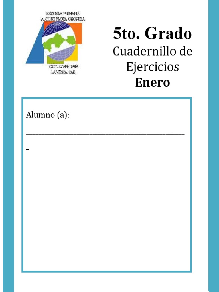 5to Grado - Cuadernillo de Ejercicios Enero | PDF | Volcán | Placas tectónicas