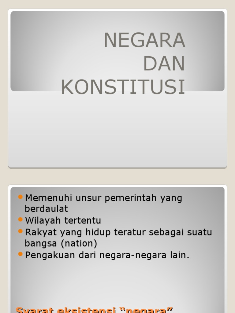 Negara Dan Konstitusi | PDF