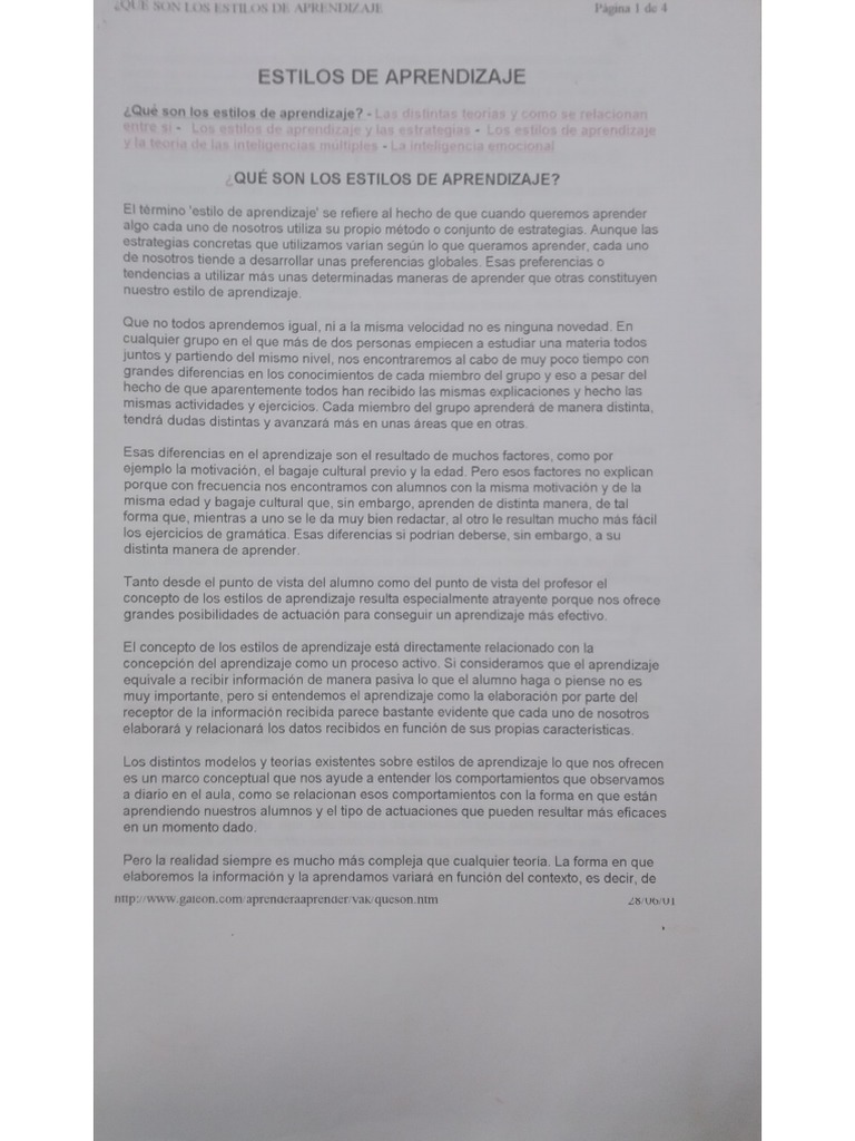 Aprender A Aprender | PDF