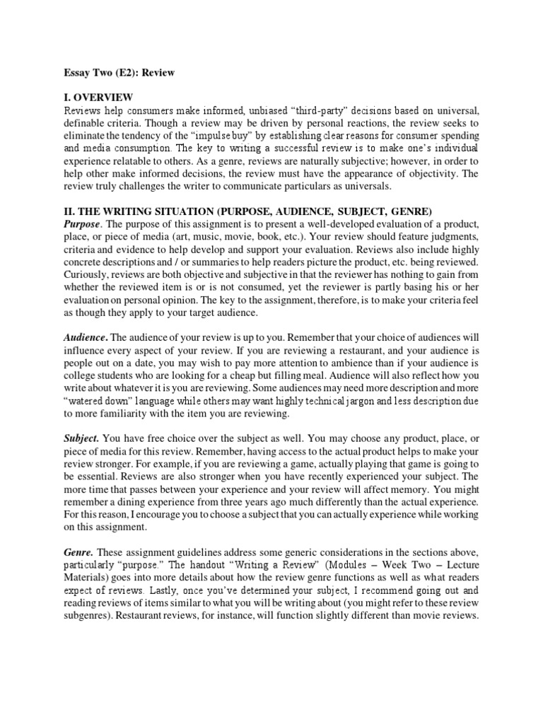 E2 Review Guidelines PDF Experience Evaluation