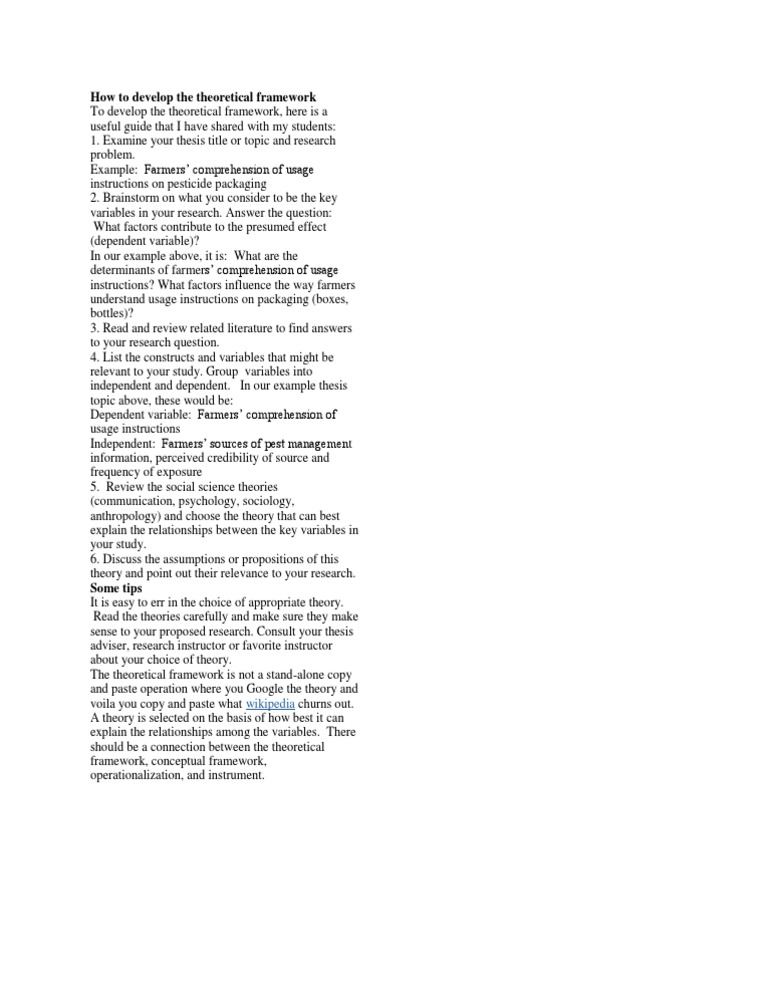 Guide to Developing Theoretical Framework | PDF | Career & Growth