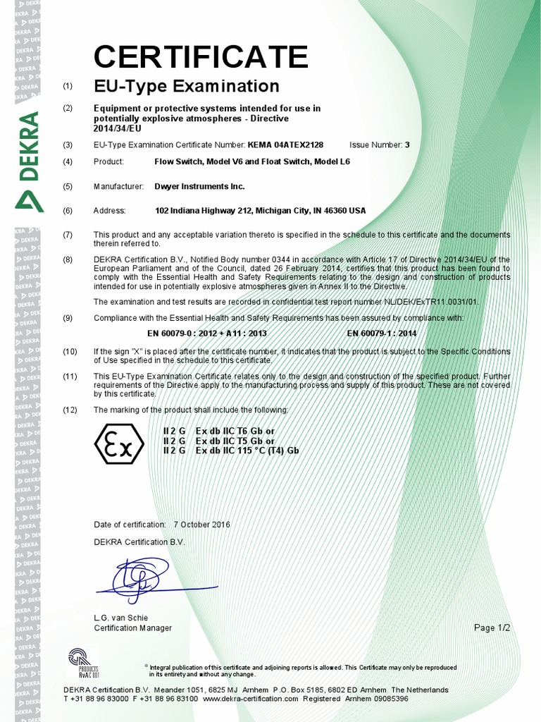 ATEX Approval L61 | PDF
