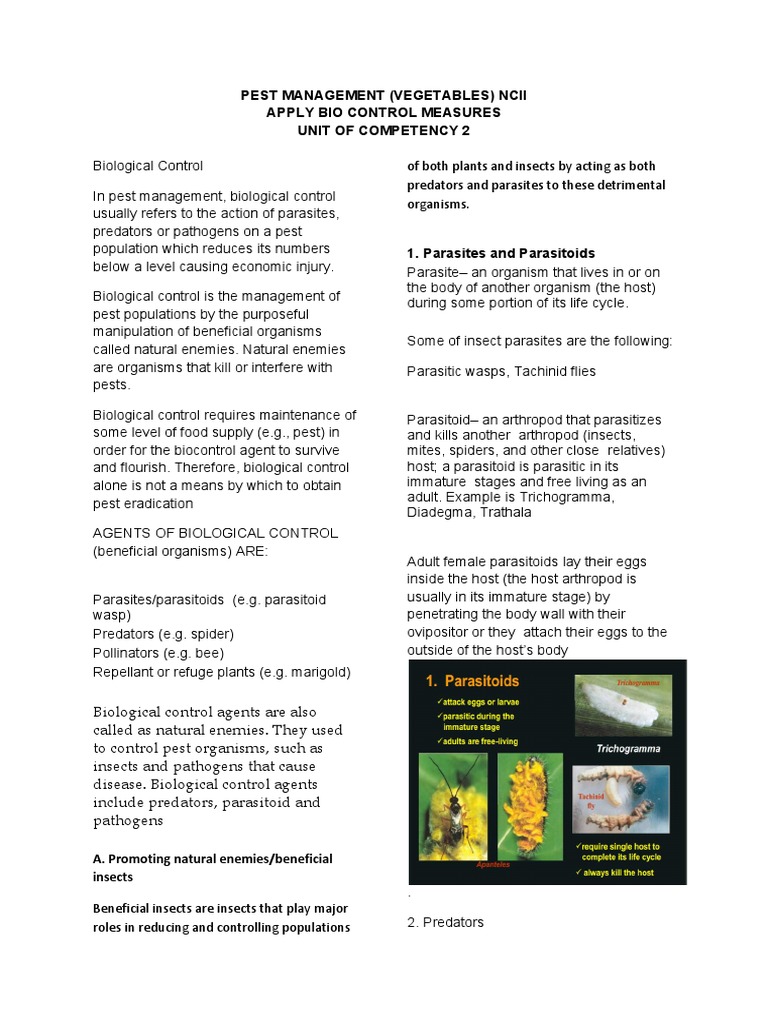 Uc 2 Hand Out 2 | PDF | Biological Pest Control | Pest (Organism)
