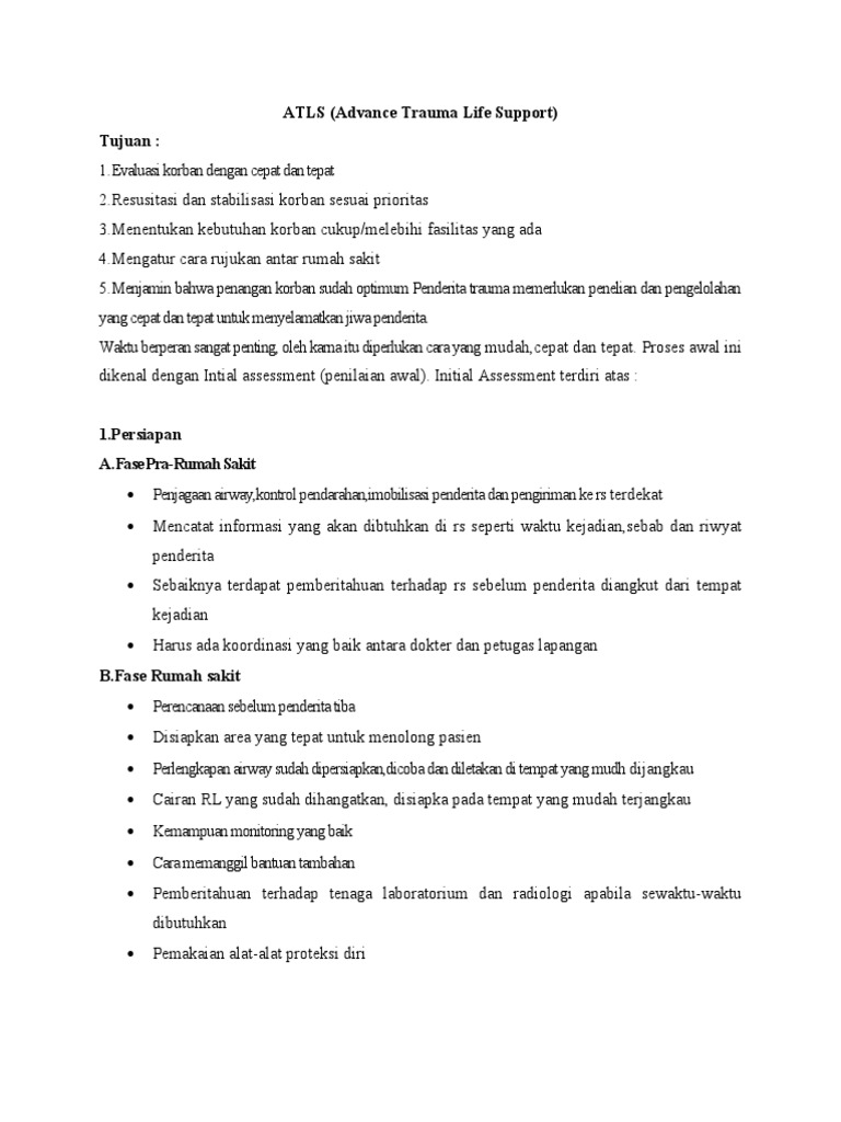 ATLS Materi | PDF | Pengembangan Diri | Kesehatan Holistik