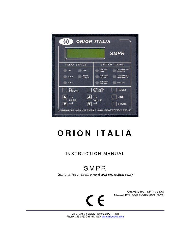 SMPR Measurement & Protection Relay Manual | PDF | Ac Power | Relay