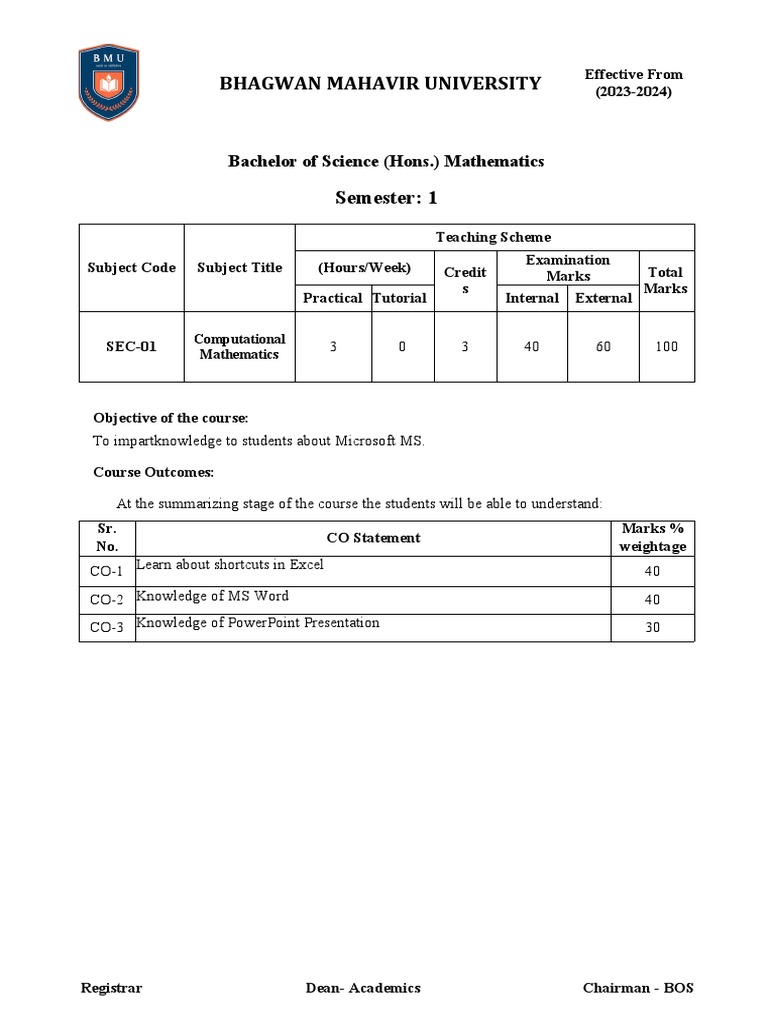 Sec 01 Computational Mathematics Pdf Microsoft Excel Mathematics