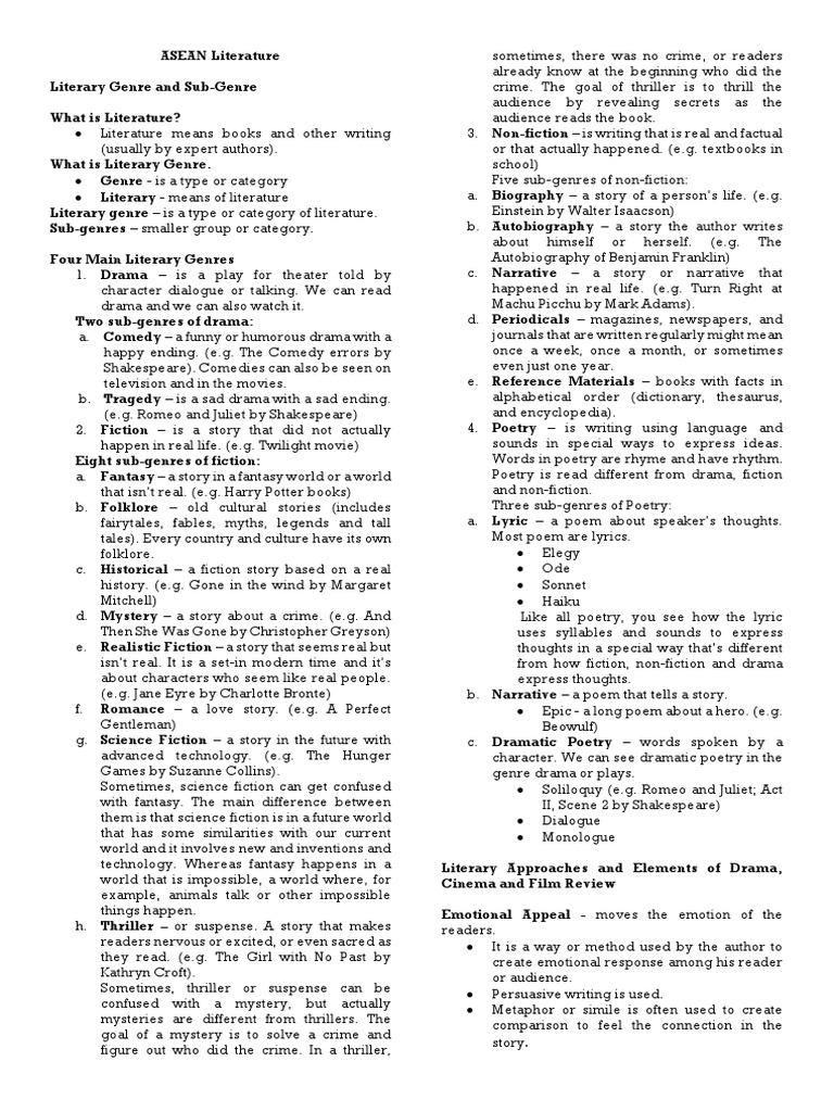 Asean Literature | PDF | Narration | Poetry