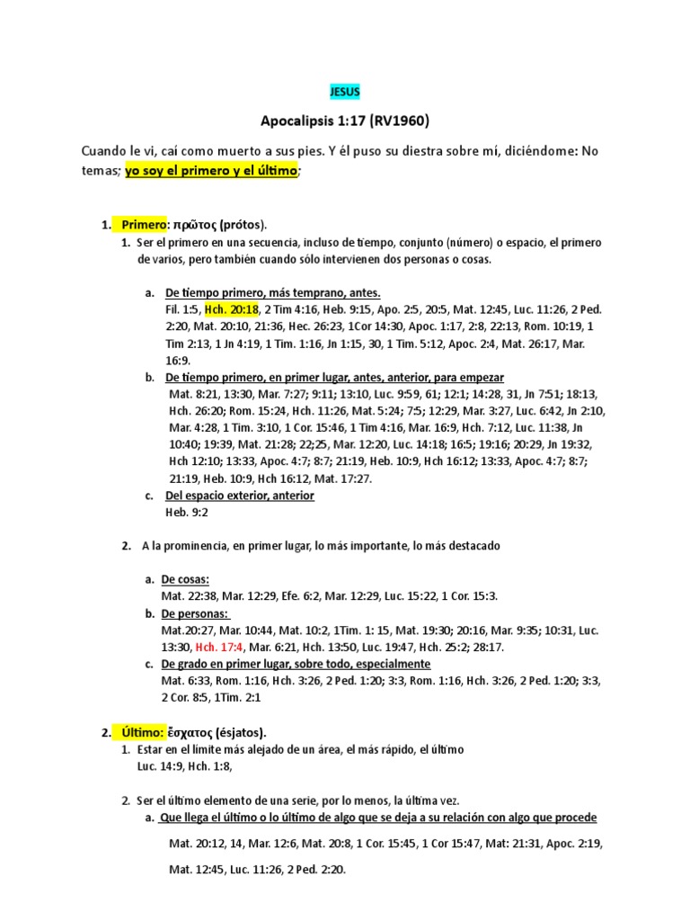 El Primero y El Ultimo. Explicacion | PDF