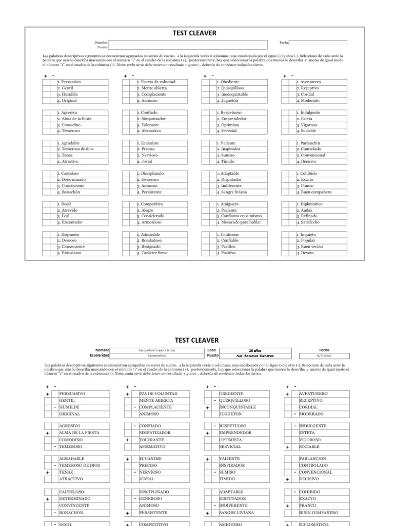 Protocolo Test CLEAVER | PDF