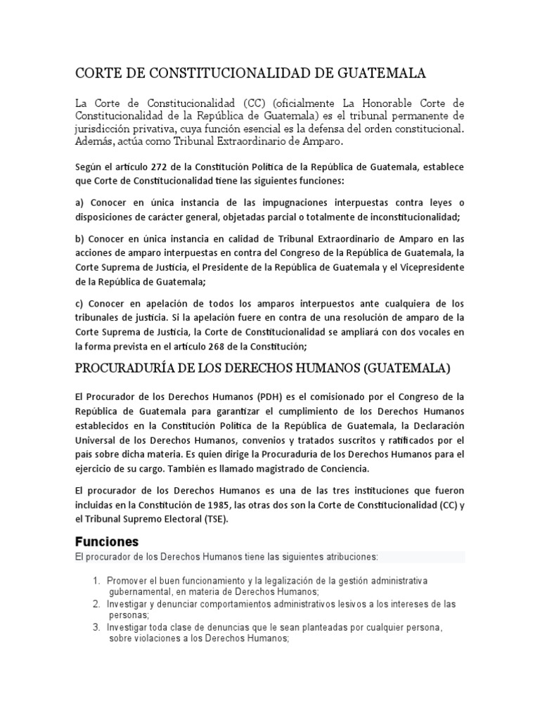 Corte De Constitucionalidad De Guatemala Pdf Justicia Crimen Y