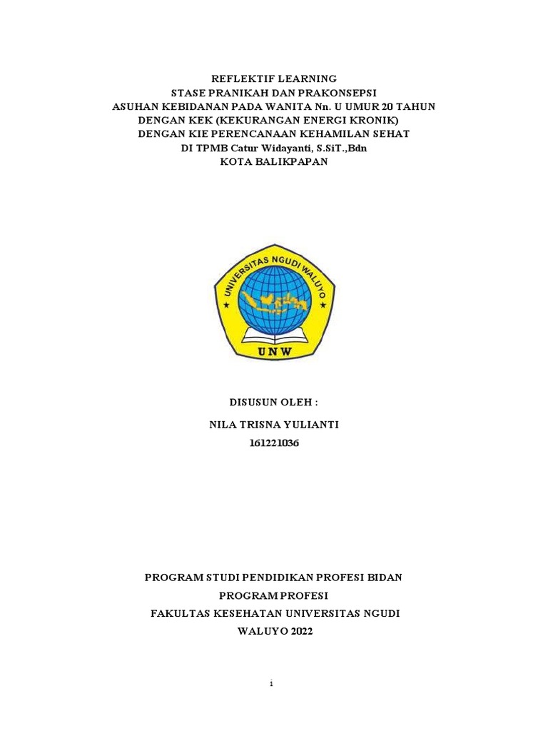 RL - Stase Pranikah Dan Prakonsepsi - MGG 2 - Nila Trisna Y - 161221036 ...