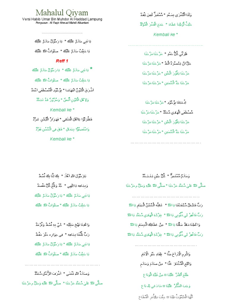 Mahalul Qiyam Habib Umar | PDF