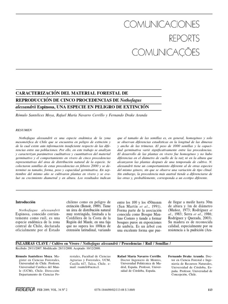 Santelices Et Al 2009 Caracterizacion Ruil | PDF | Clima templado | Clima
