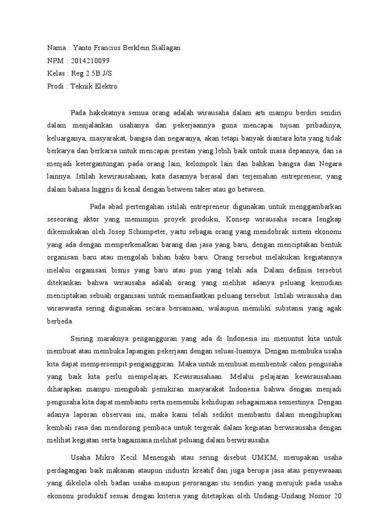 Laporan Wawancara UMKM | PDF