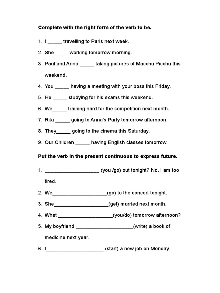 Exercises Infinitive or Gerunds and Present Continuous | PDF