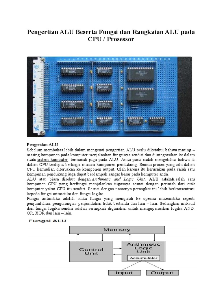Pengertian ALU Beserta Fungsi Dan Rangkaian ALU Pada CPU | PDF | Metode ...